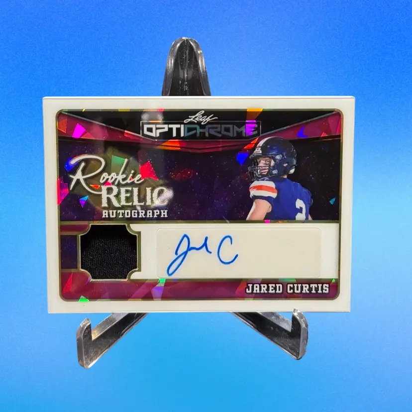 JARED CURTIS 2025 LEAF OPTICHROME #RA-JC1 ROOKIE RELIC AUTOGRAPH /8 ...