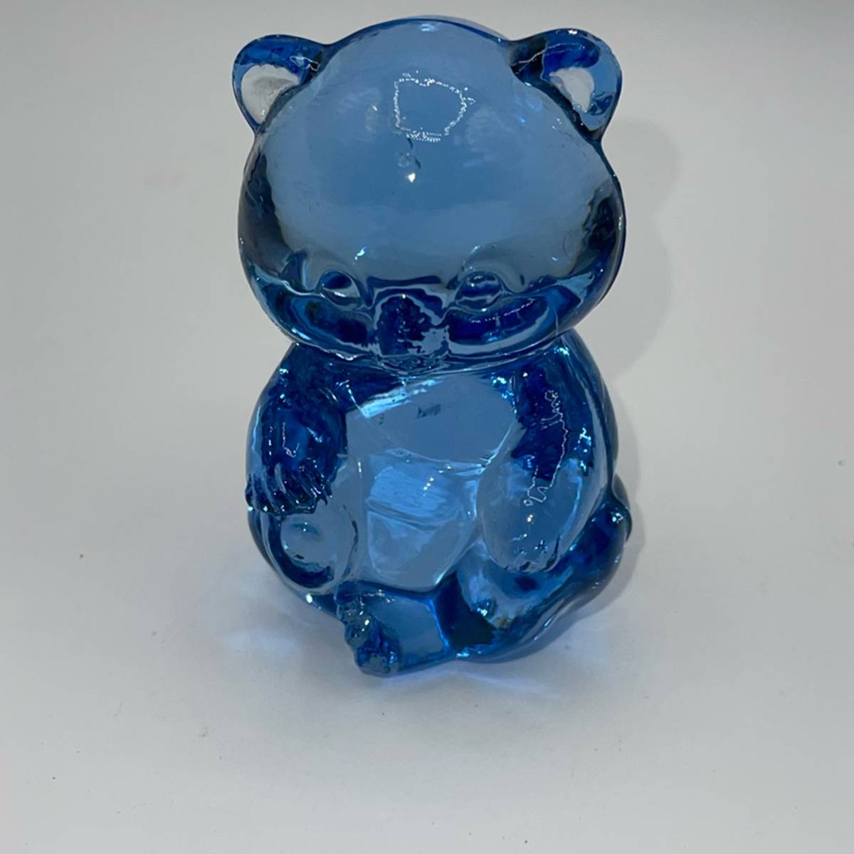 Niknax · Fenton Light Blue Teddy Bear Figurine Paperweight Read